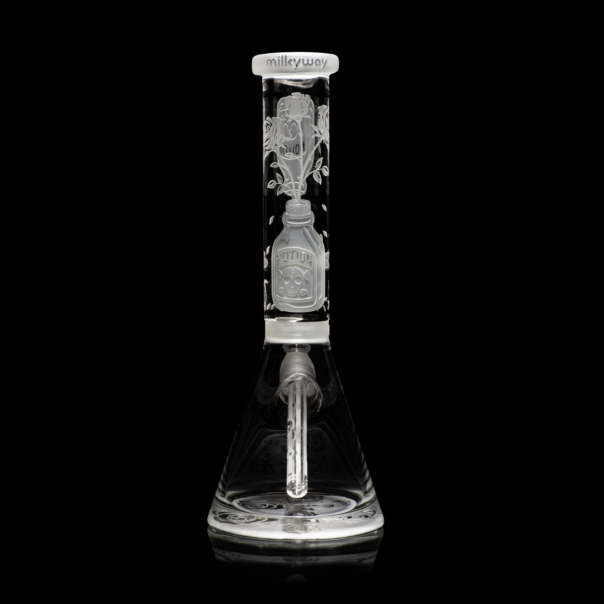 Potion Rose 14″ Clear Beaker Bong - Milkyway Glass