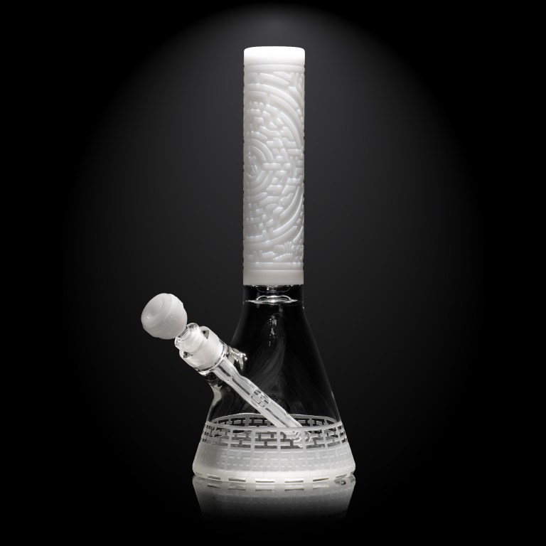 Ancient Ruins 11″ Beaker Bong - Milkyway Glass