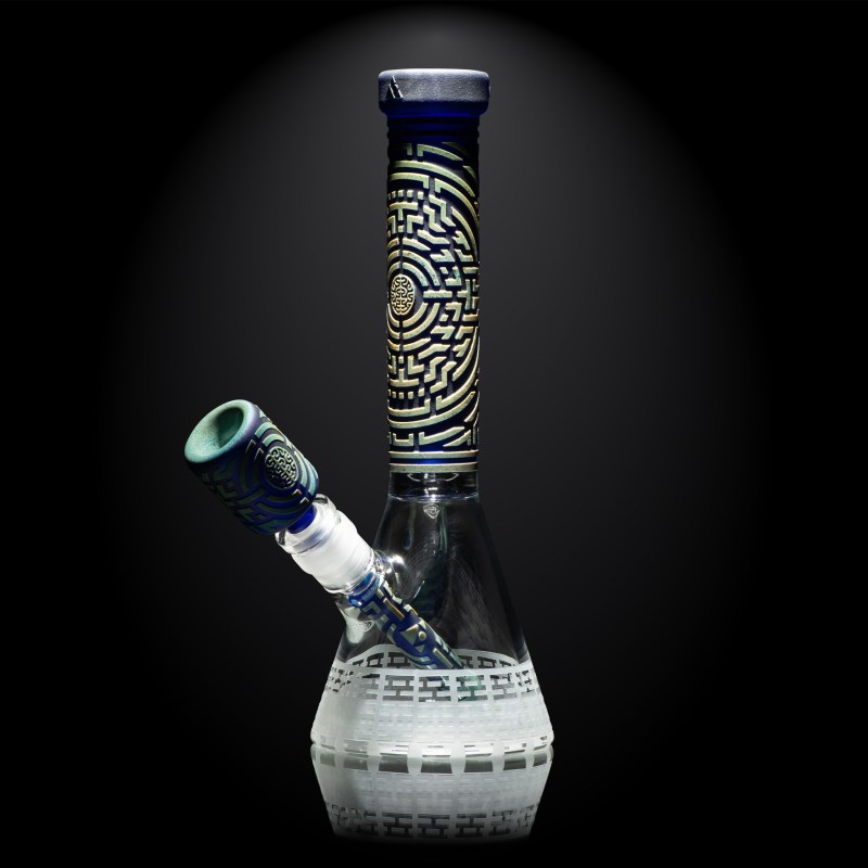 Ancient Ruins 11″ Beaker Bong - Milkyway Glass