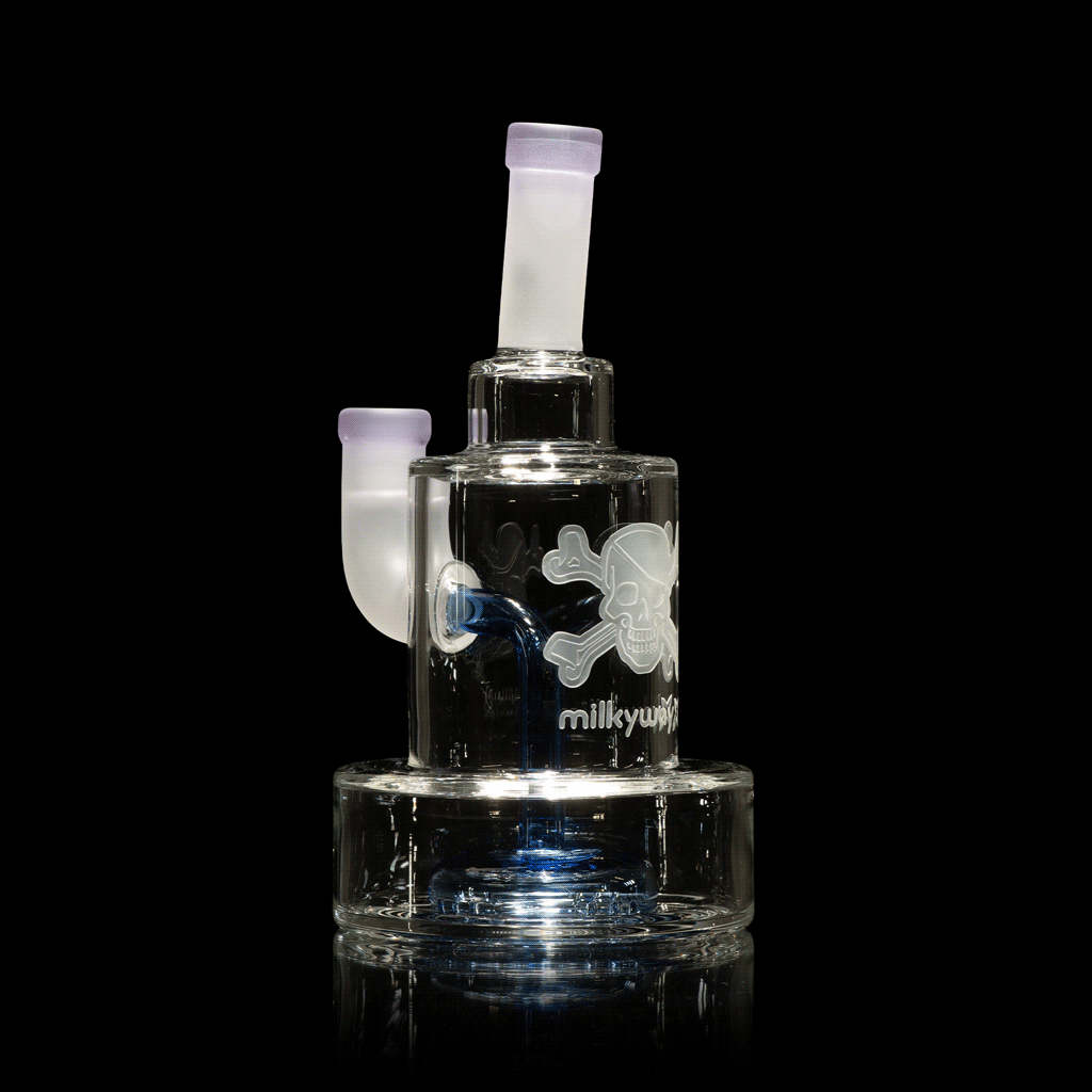 Skull and Crossbones 8″ Dab Rig - Milkyway Glass
